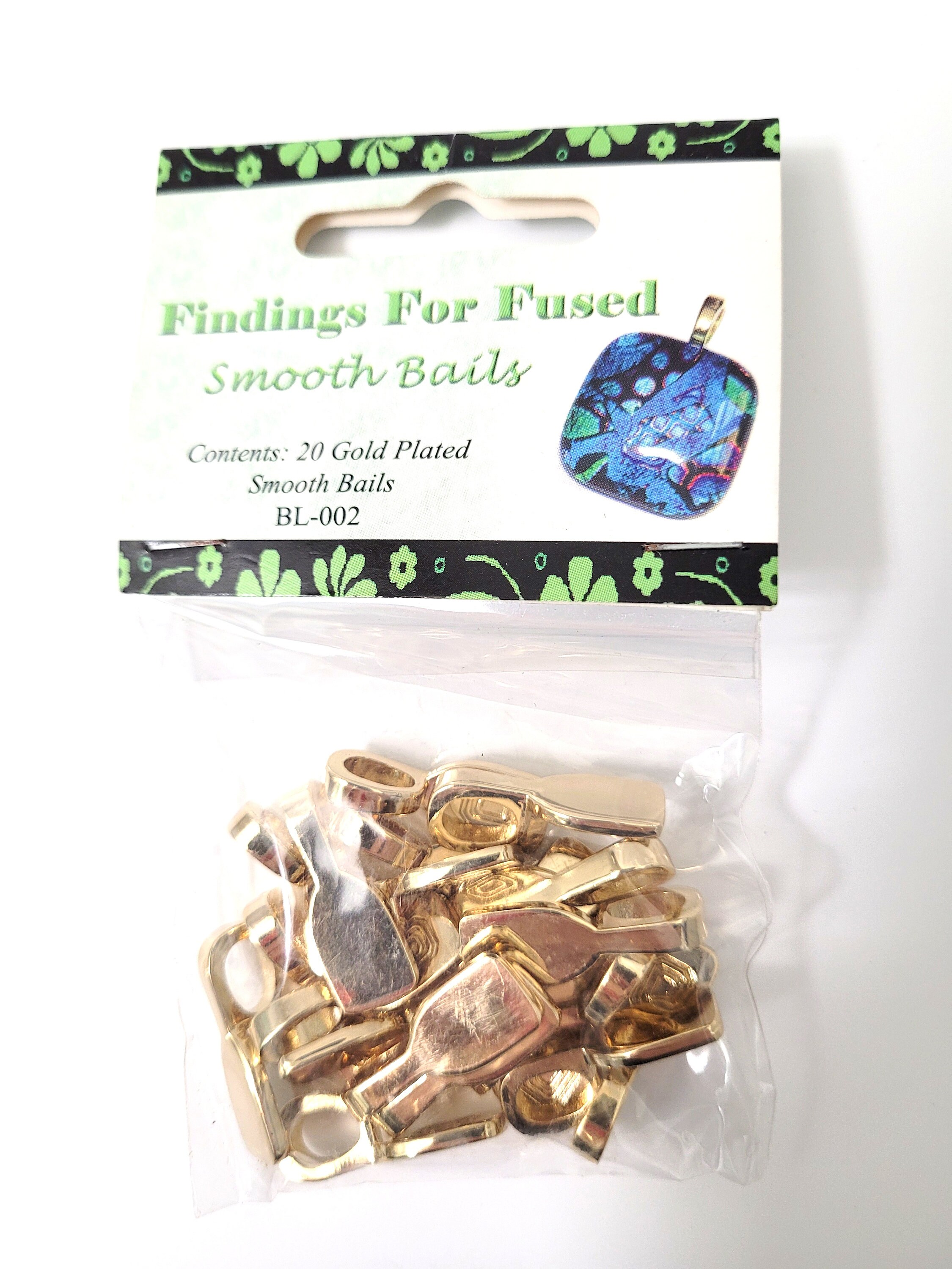 New 20 Gold Plated Smooth Bail Findings for Jewelry Making Fused Glass ...