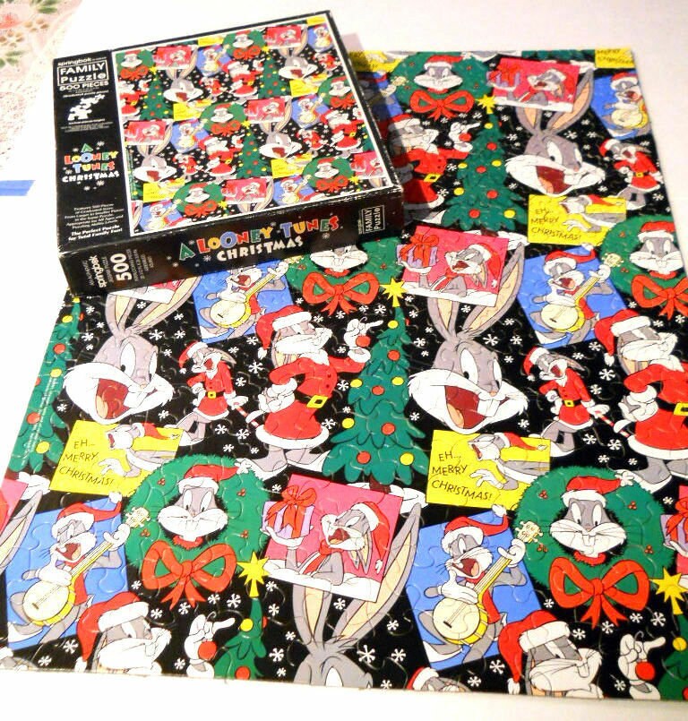 Vintage Looney Tunes Christmas Springbok Jigsaw Puzzle 1984 Bugs Bunny ...