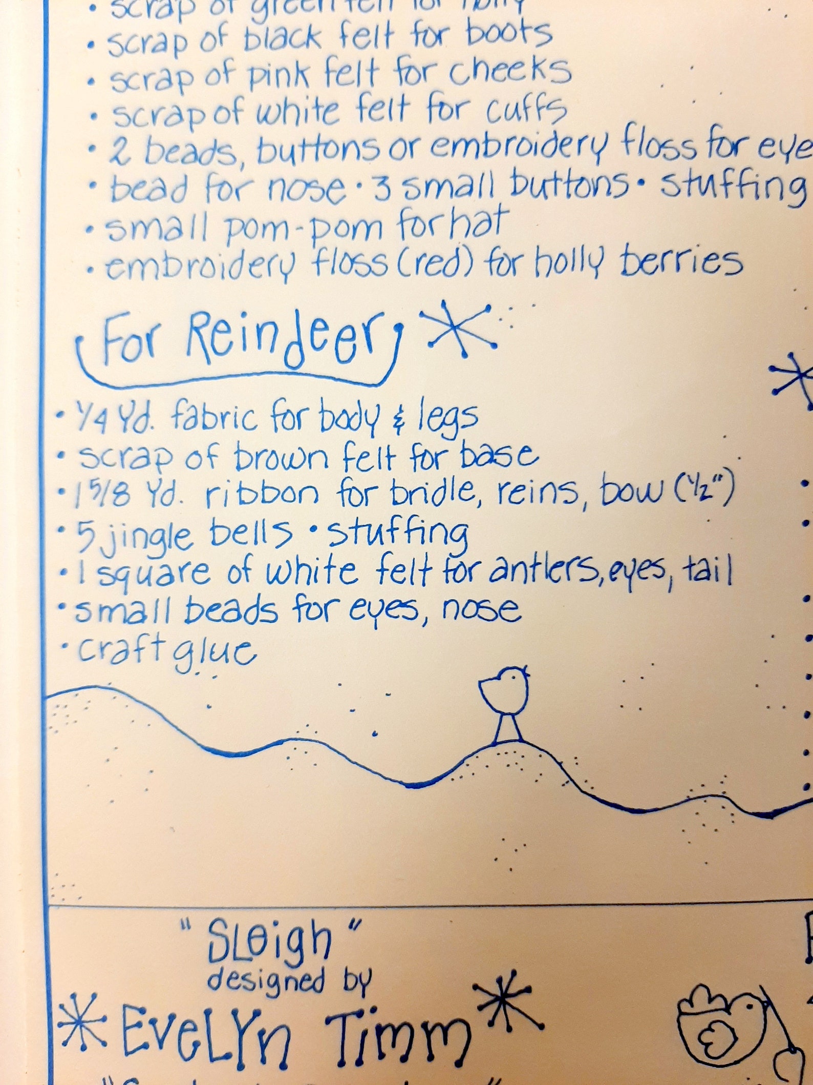 Vintage 1982 Patch Press Jingle Bell Sleigh Sewing Pattern ONLY Santa ...