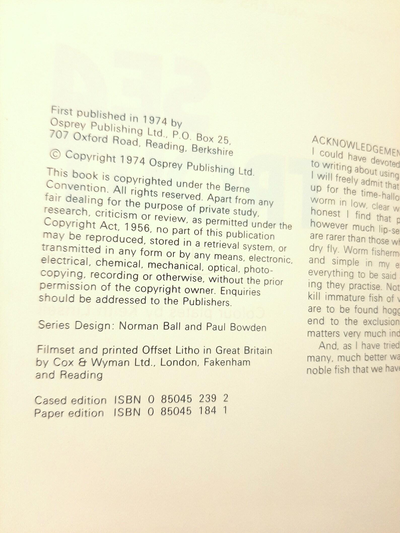 Vintage Sea Trout Hardback Book the Osprey Anglers January 1, 1974 by ...