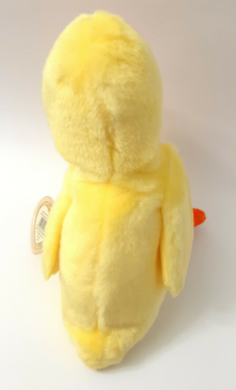Vintage 1998 Quackers Yellow Duck Beanie Baby PE Pellets Orange Beak ...