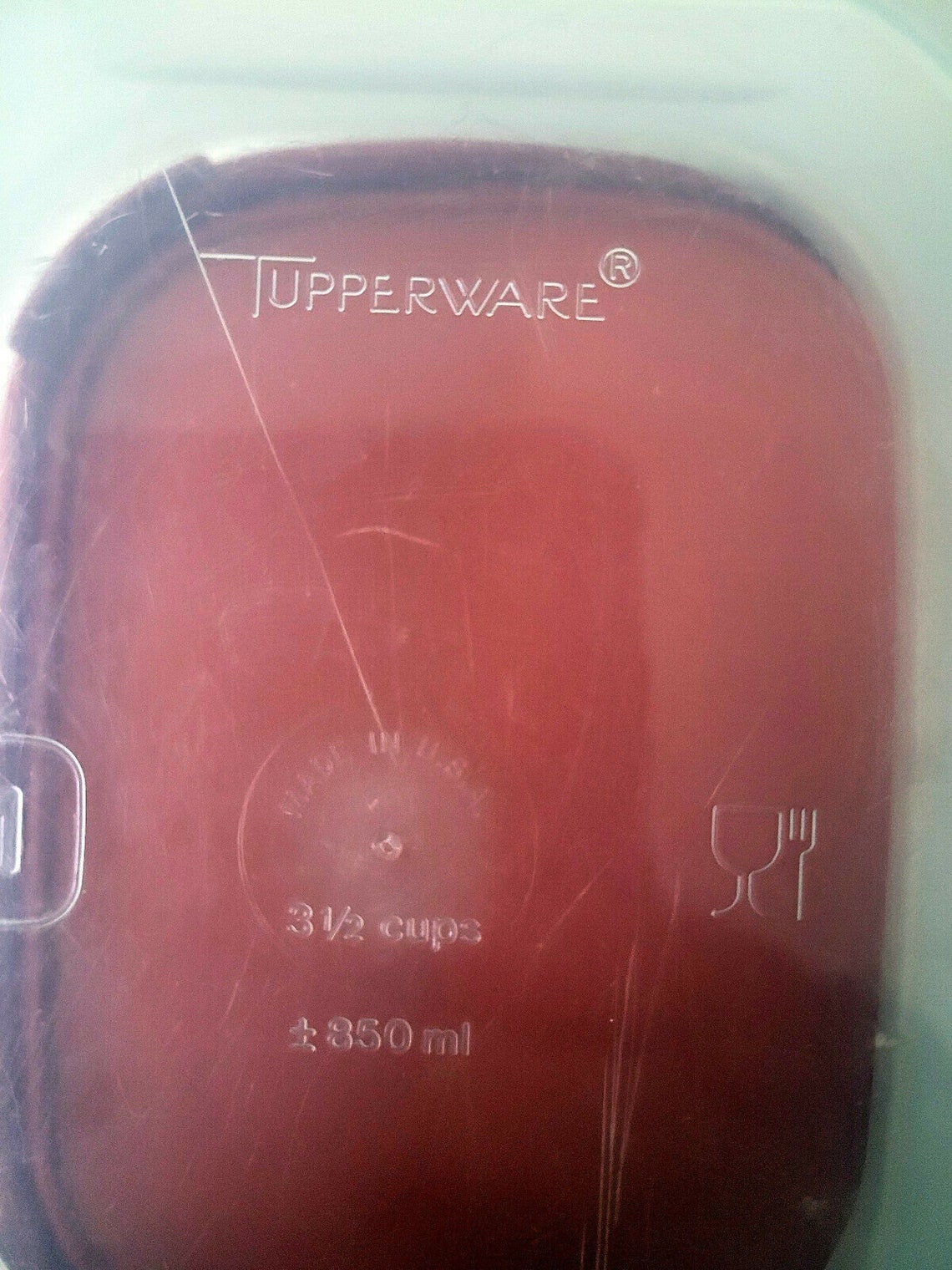 Vintage Tupperware Red & Clear Rectangular Container 3.5 Cups - Etsy