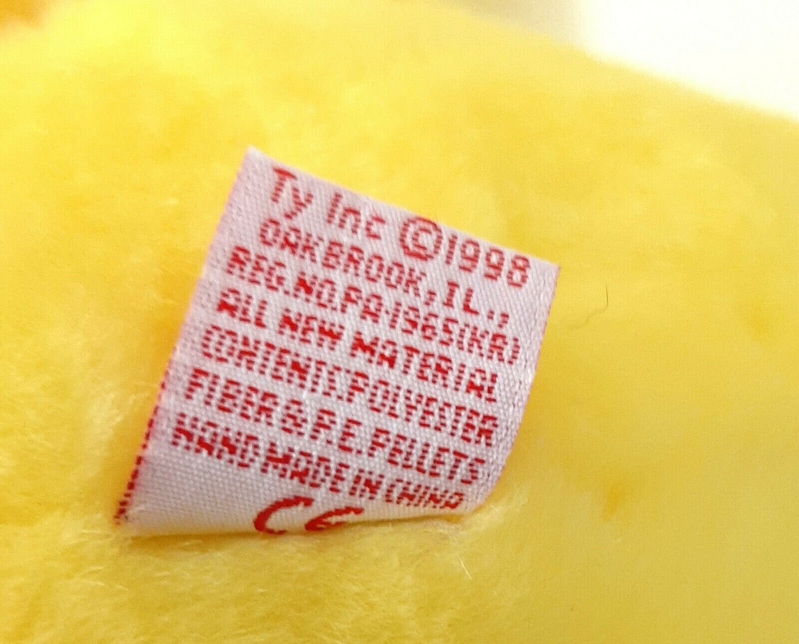 Vintage 1998 Quackers Yellow Duck Beanie Baby PE Pellets Orange Beak ...