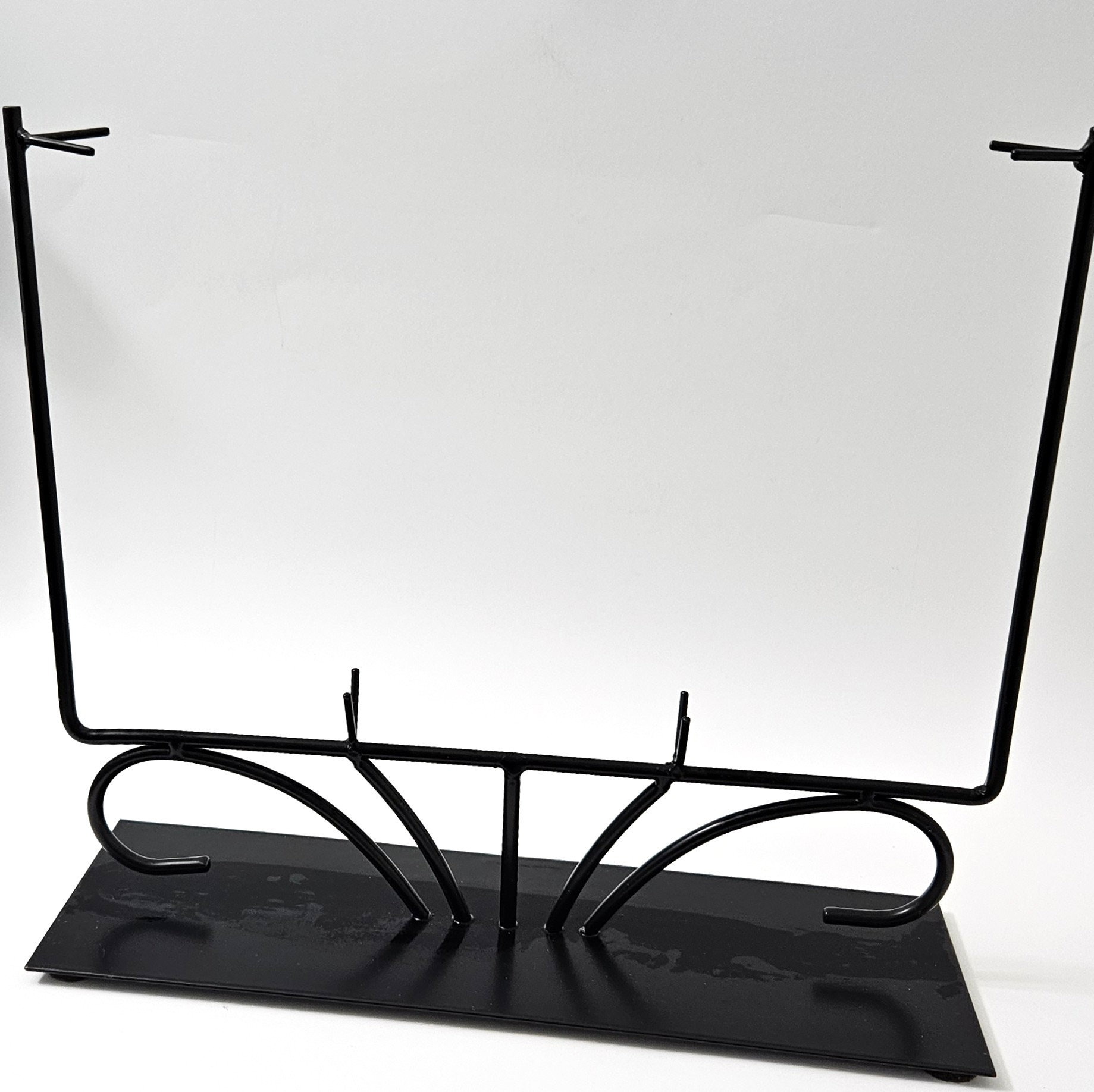 New Rectangular Black Wrought Iron Display Stand for Glass, Wood or Art ...
