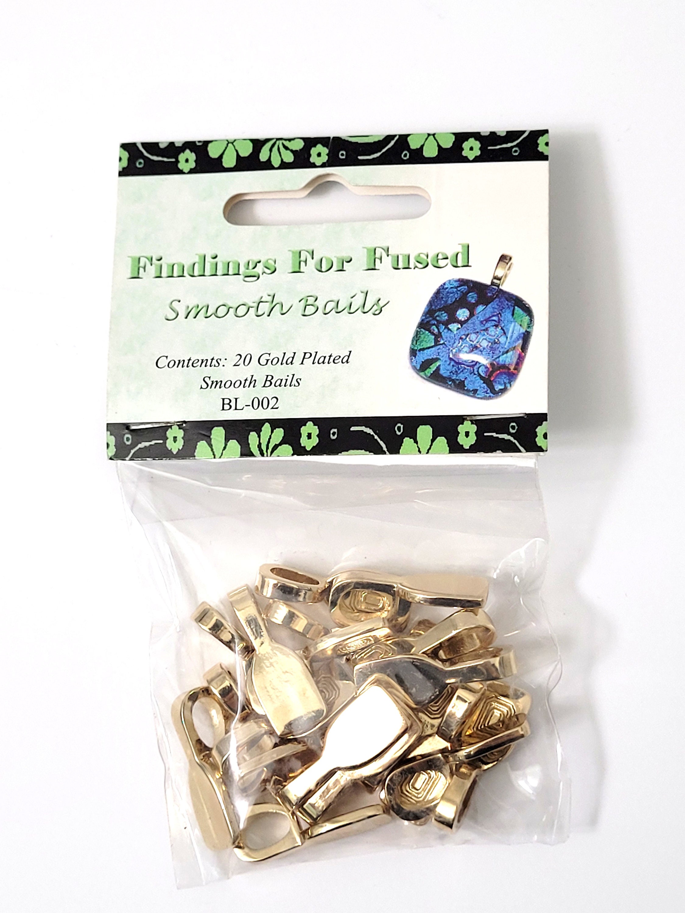 New 20 Gold Plated Smooth Bail Findings for Jewelry Making Fused Glass ...
