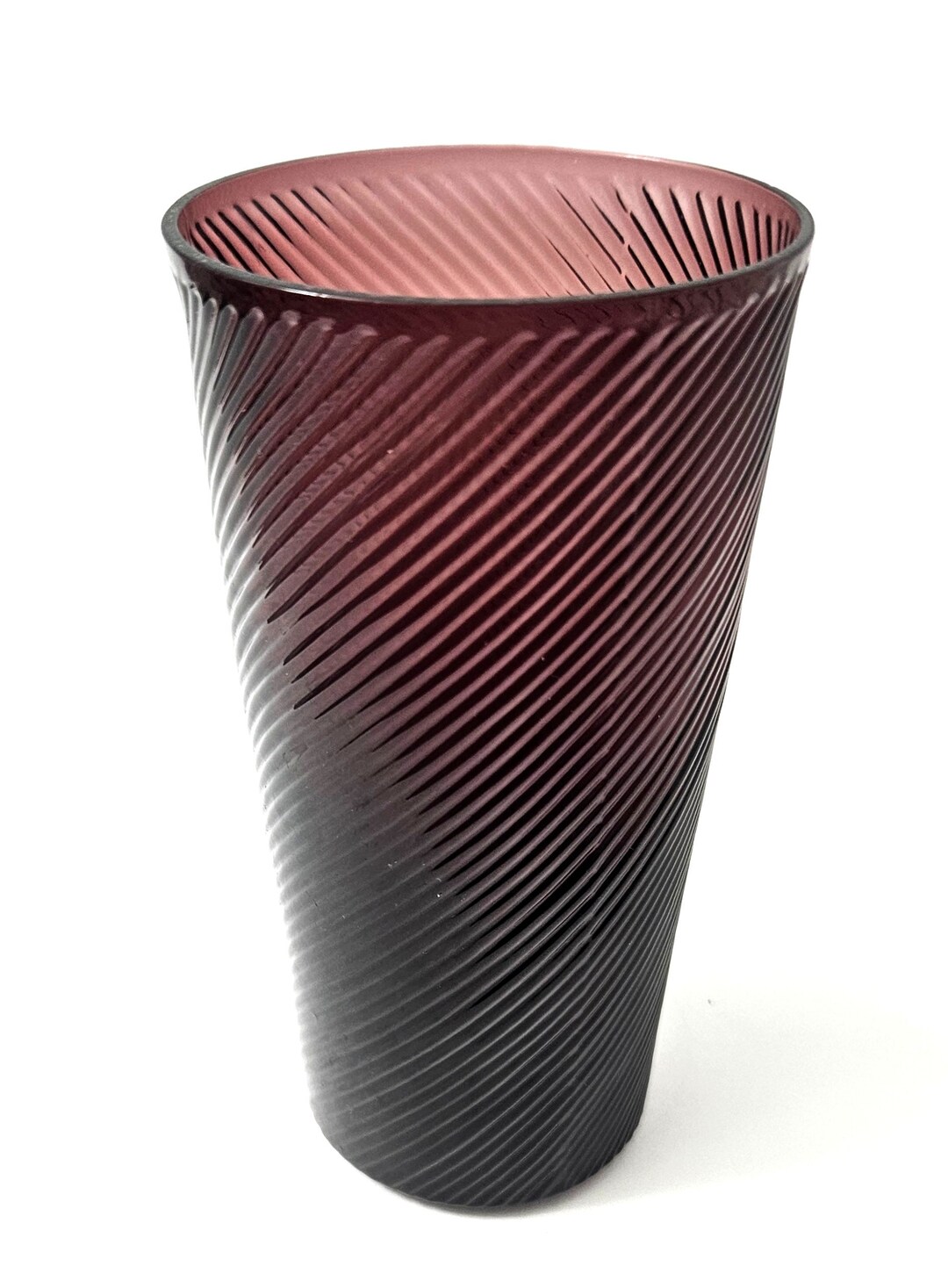 Vintage Purple Drinking Glass Ridges on Outside - Etsy