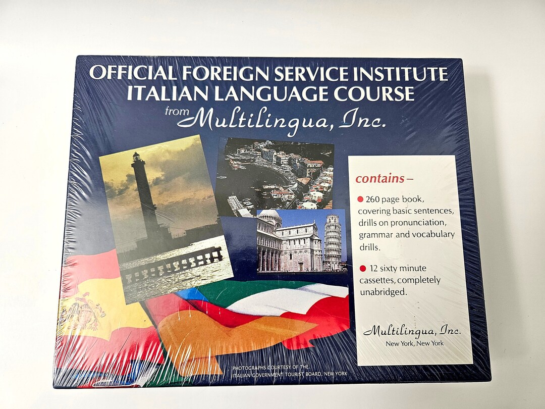 Vintage New Sealed Official Foreign Service Institute Italian Language ...