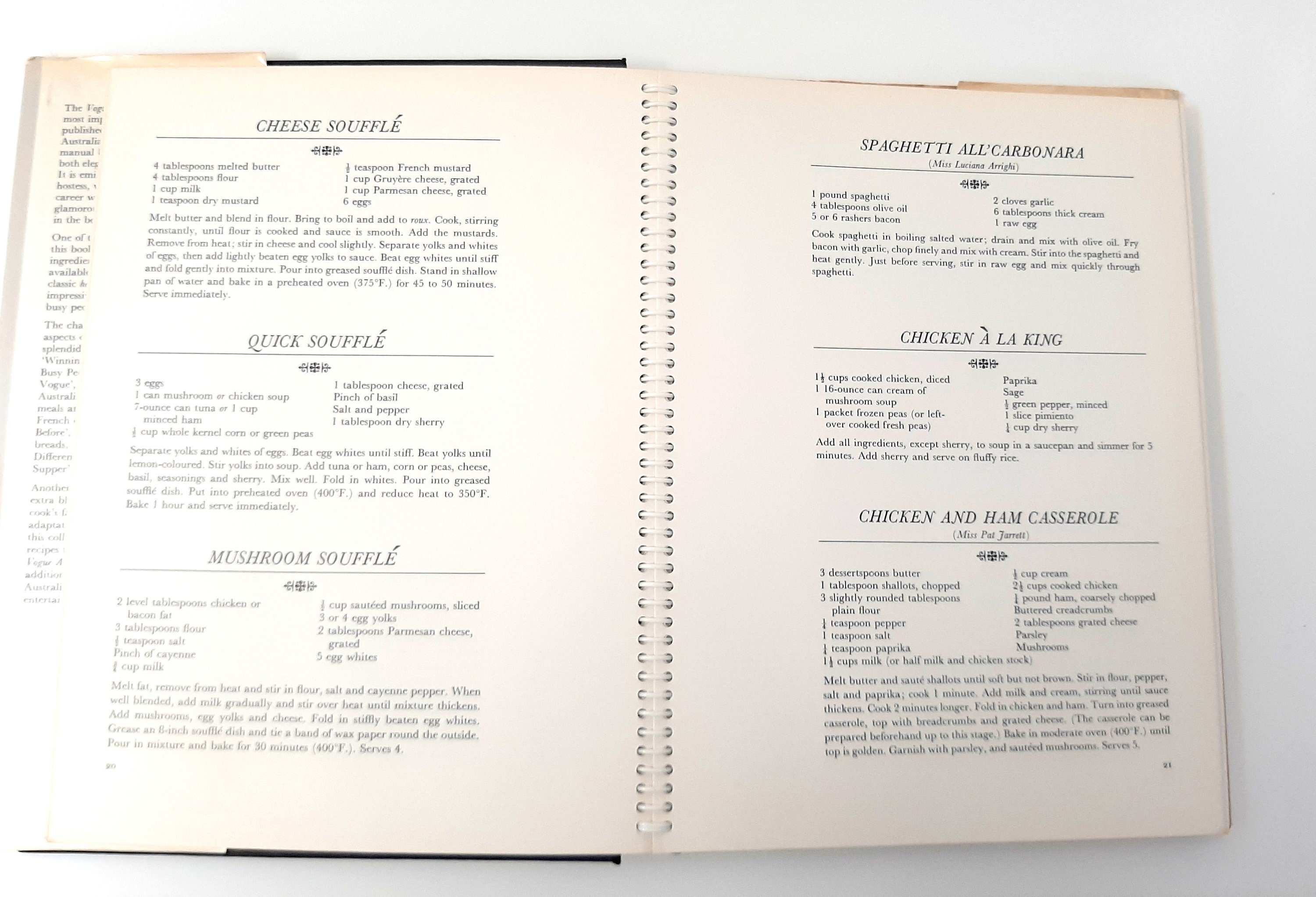 Vintage Vogue Australia Cookbook Hardback Book Compiled by Shiela ...