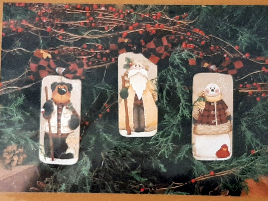 Kenna & Donna Designs Woodland Ornaments Tole Painting Bear, Santa ...
