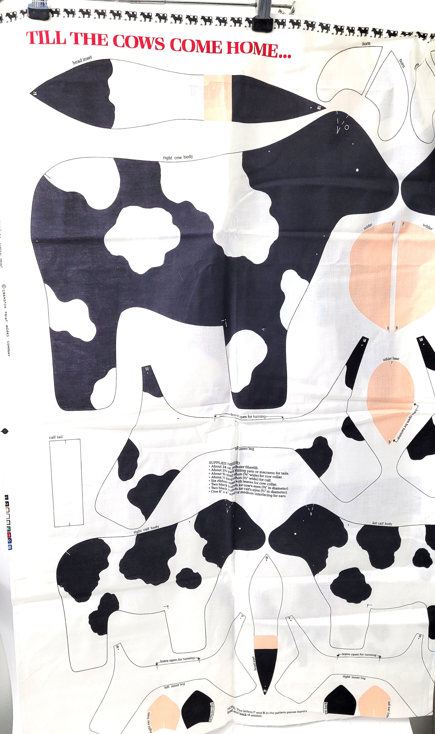 Till the Cows Come Home Cut and Sew Cotton Fabric Panel Country ...
