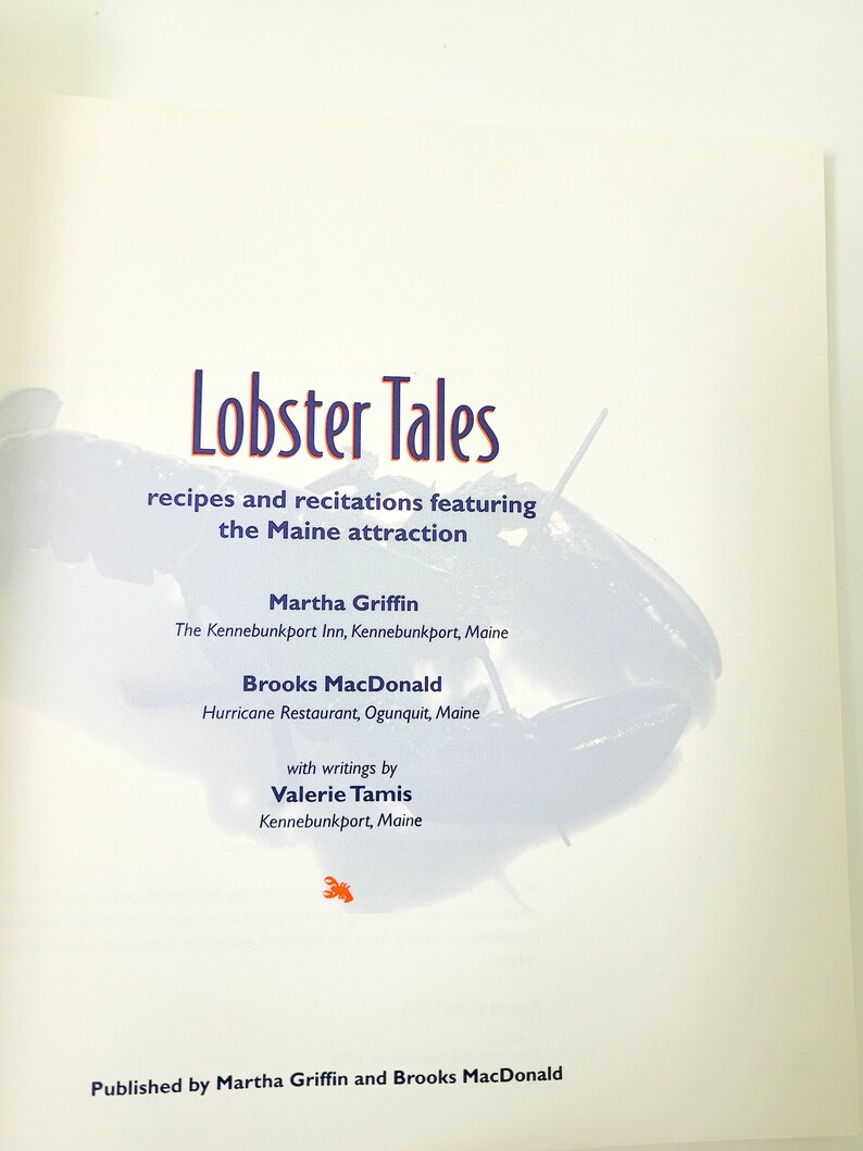 Vintage Lobster Tales Cookbook by Martha Griffin and Brooks Macdonald ...