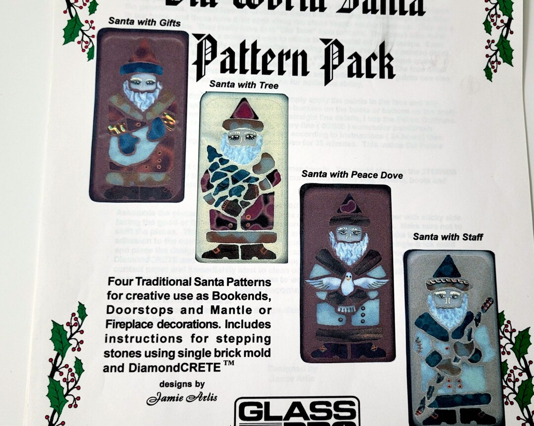Vintage Old Worldtradional Santa Pattern Pack 4 Patterns of Santa for ...