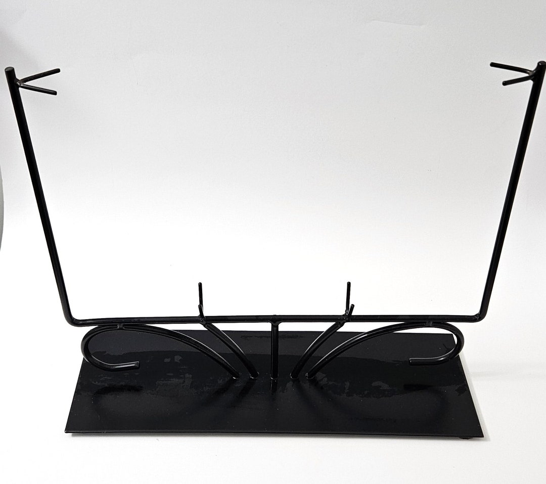 New Rectangular Black Wrought Iron Display Stand for Glass, Wood or Art ...