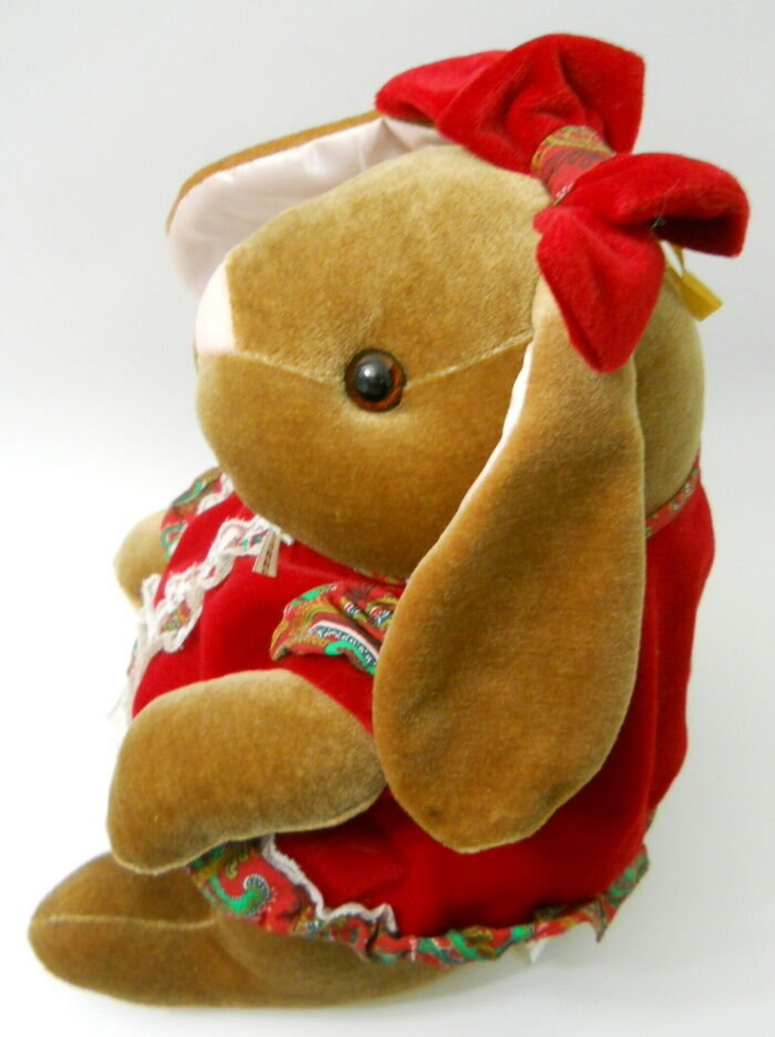 Vintage Toys R Us Girl Bunny Rabbit Red Velvet Dress, Bow, Pink Ears ...