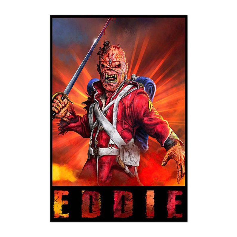 Iron Maiden Eddie Poster - Heavy Metal Wall Art - Gothic Metal Decor ...