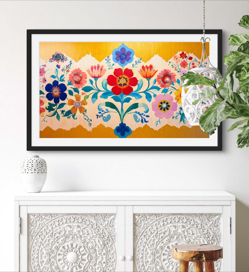 Floral Peranakan Wall Panel Vintage Peranakan TV Art Vintage Peranakan ...
