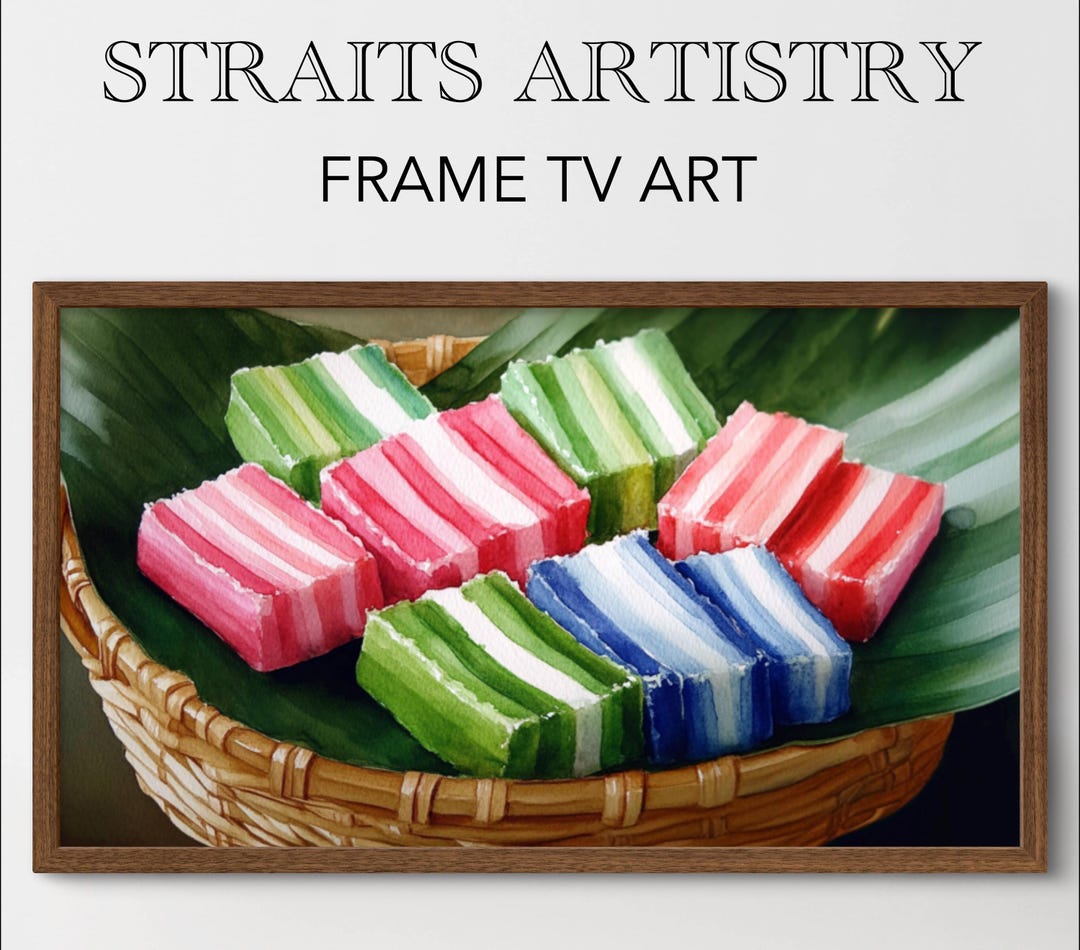 Food Art Painting | Nyonya Kueh Lapis TV Art | Samsung Frame TV ...