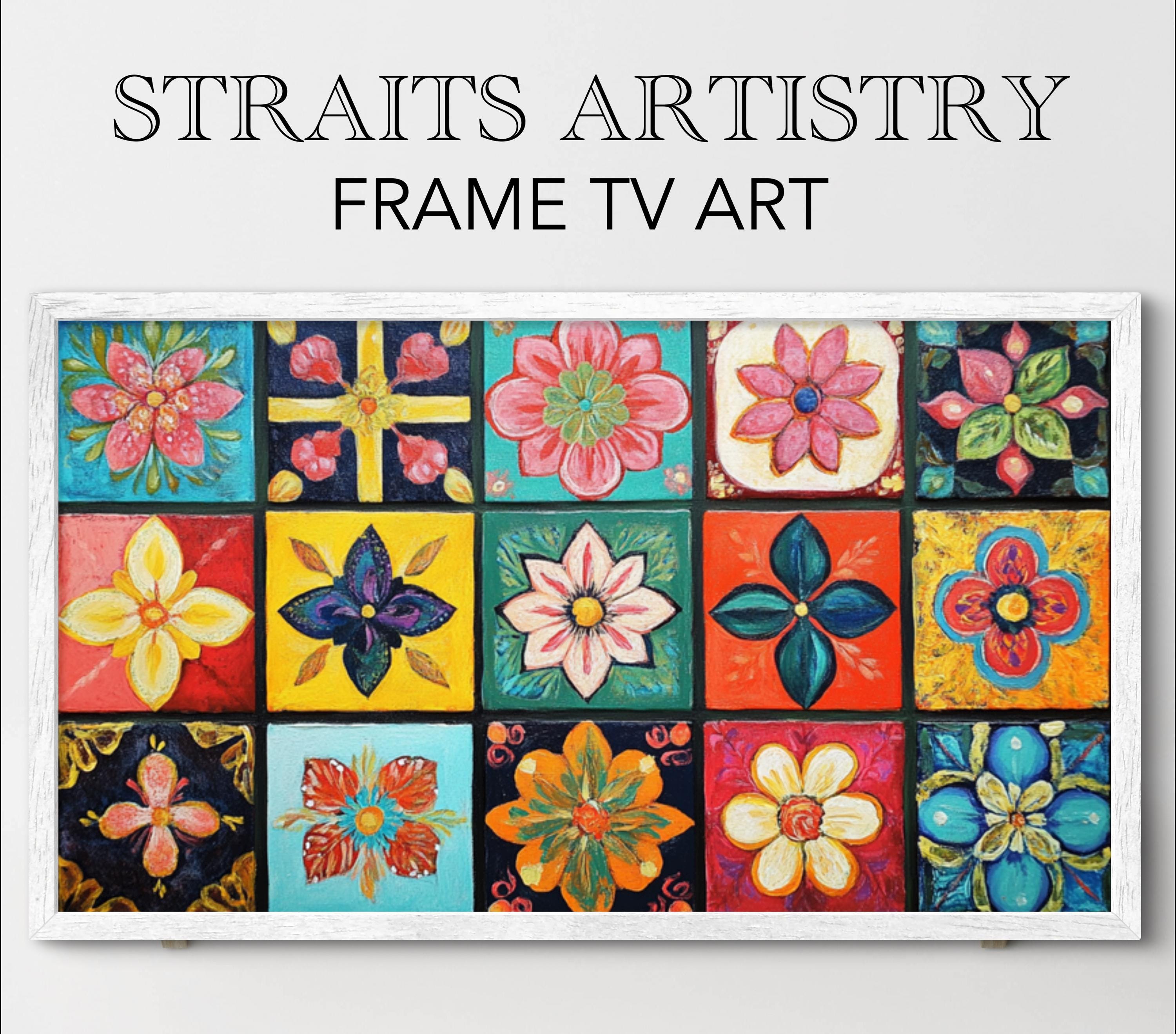 Vintage Ceramic Peranakan Floral Art for Samsung Frame TV Digital ...