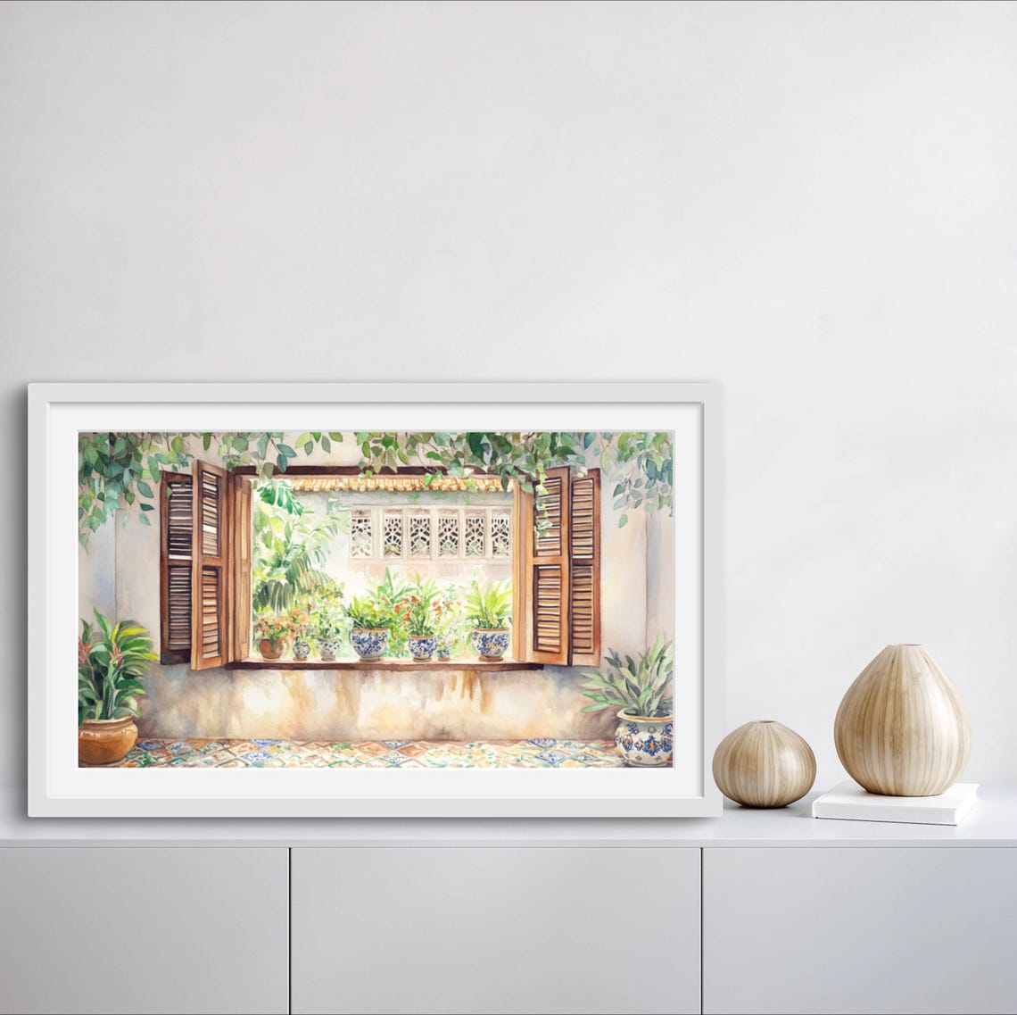 Faded Peranakan Window TV Art Vintage Peranakan Home Decor TV Art ...