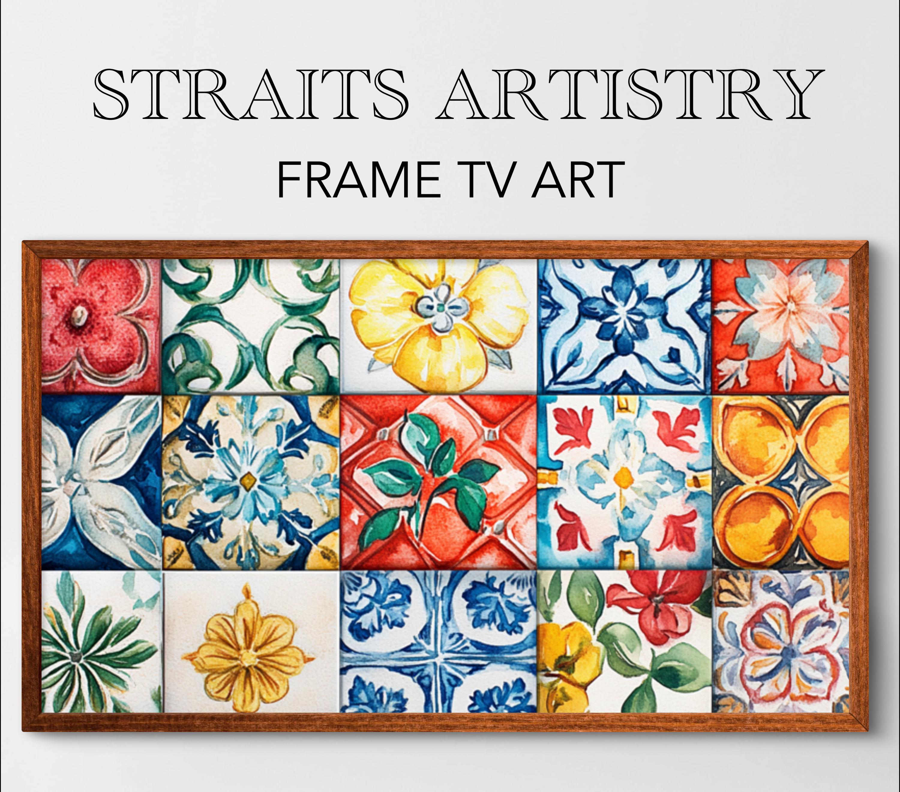 Peranakan Tile Art | Floral Samsung Frame TV Art (digital Download) - Etsy