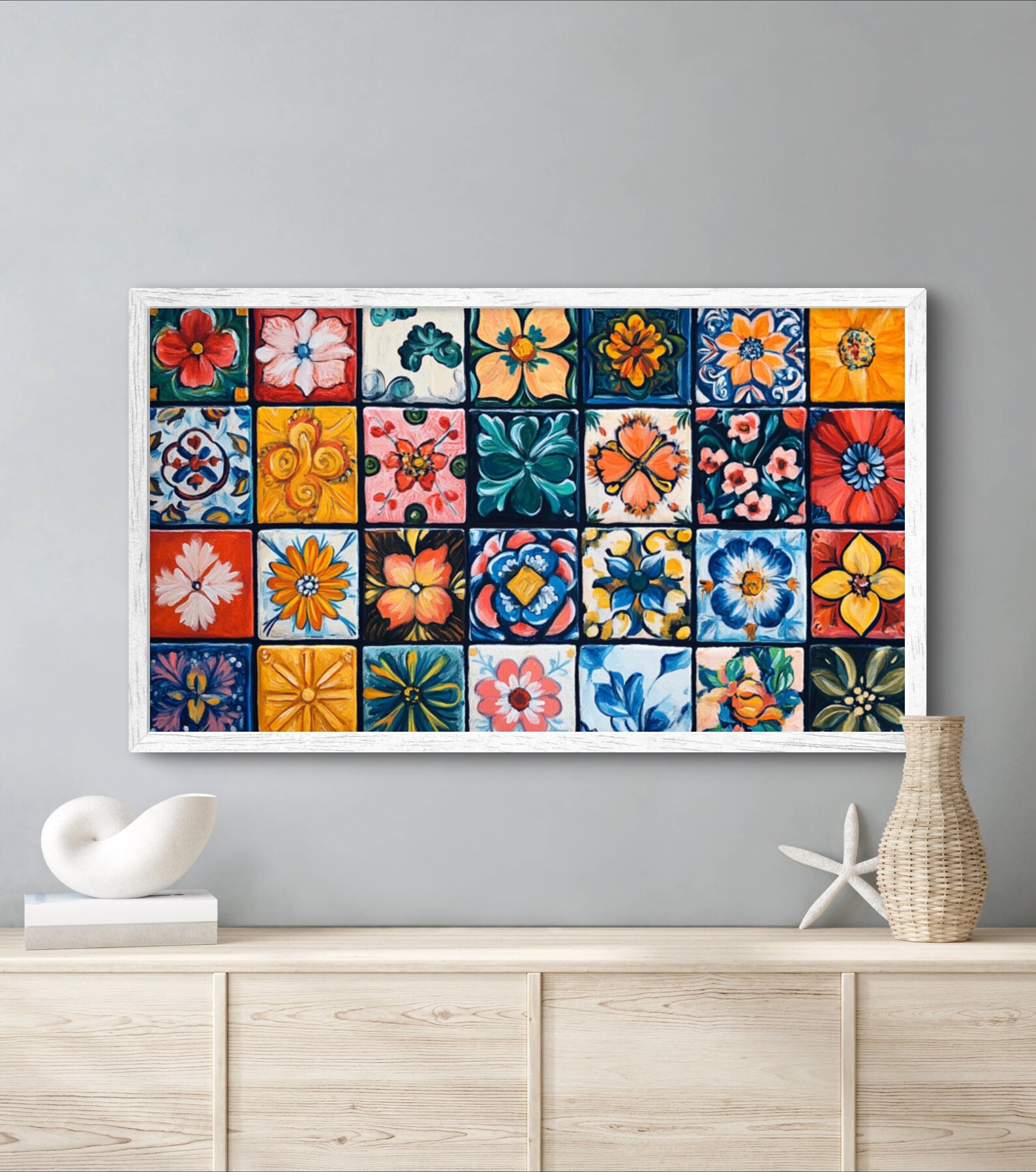 Peranakan Floral Tile Art for Samsung Frame TV (digital Download) - Etsy