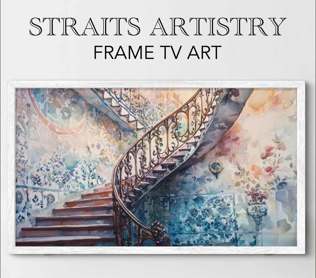 Samsung Frame | Peranakan Staircase TV Art | Peranakan Traditional Home ...