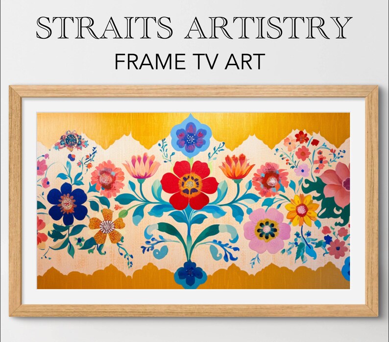 Floral Peranakan Wall Panel Vintage Peranakan TV Art Vintage Peranakan ...