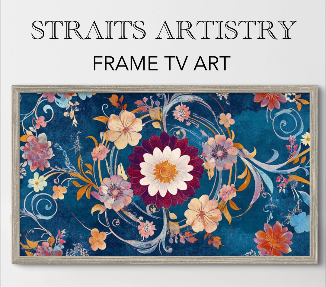Floral Medallion Peranakan Style Vintage Peranakan TV Art Vintage ...