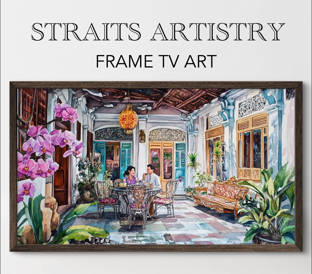 Courtyard Baba Nyonya TV Art Vintage Peranakan Home Frame TV Art ...