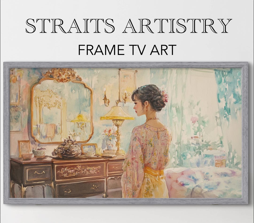Nyonya Woman TV Art Vintage Peranakan Furniture Frame TV Art Samsung ...
