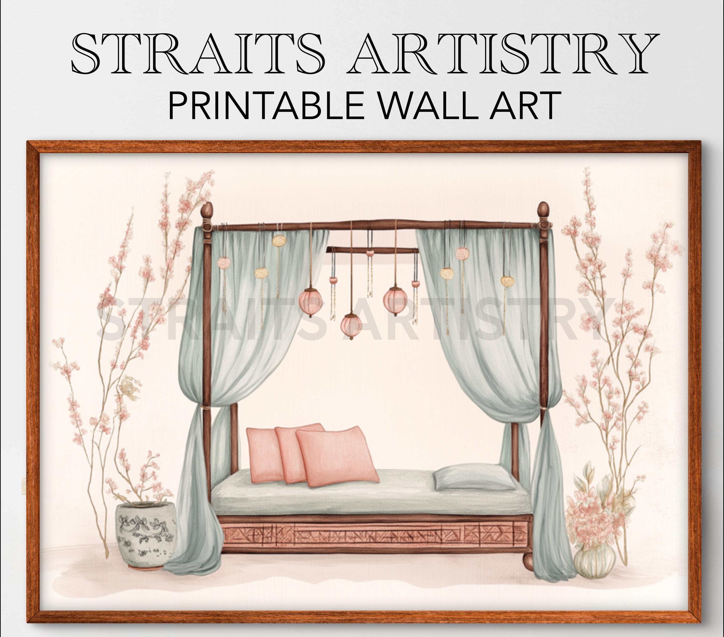 Peranakan Bedroom Art Print | Pastel Asian Decor (digital Download) - Etsy