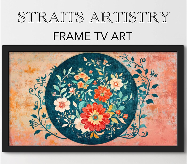 Floral Medallion Peranakan Style Vintage Peranakan TV Art Vintage ...