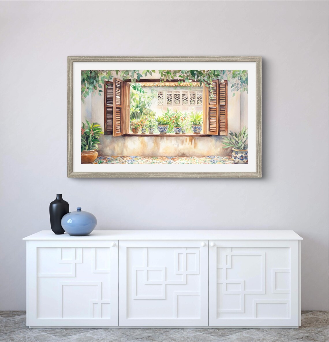 Faded Peranakan Window TV Art Vintage Peranakan Home Decor TV Art ...