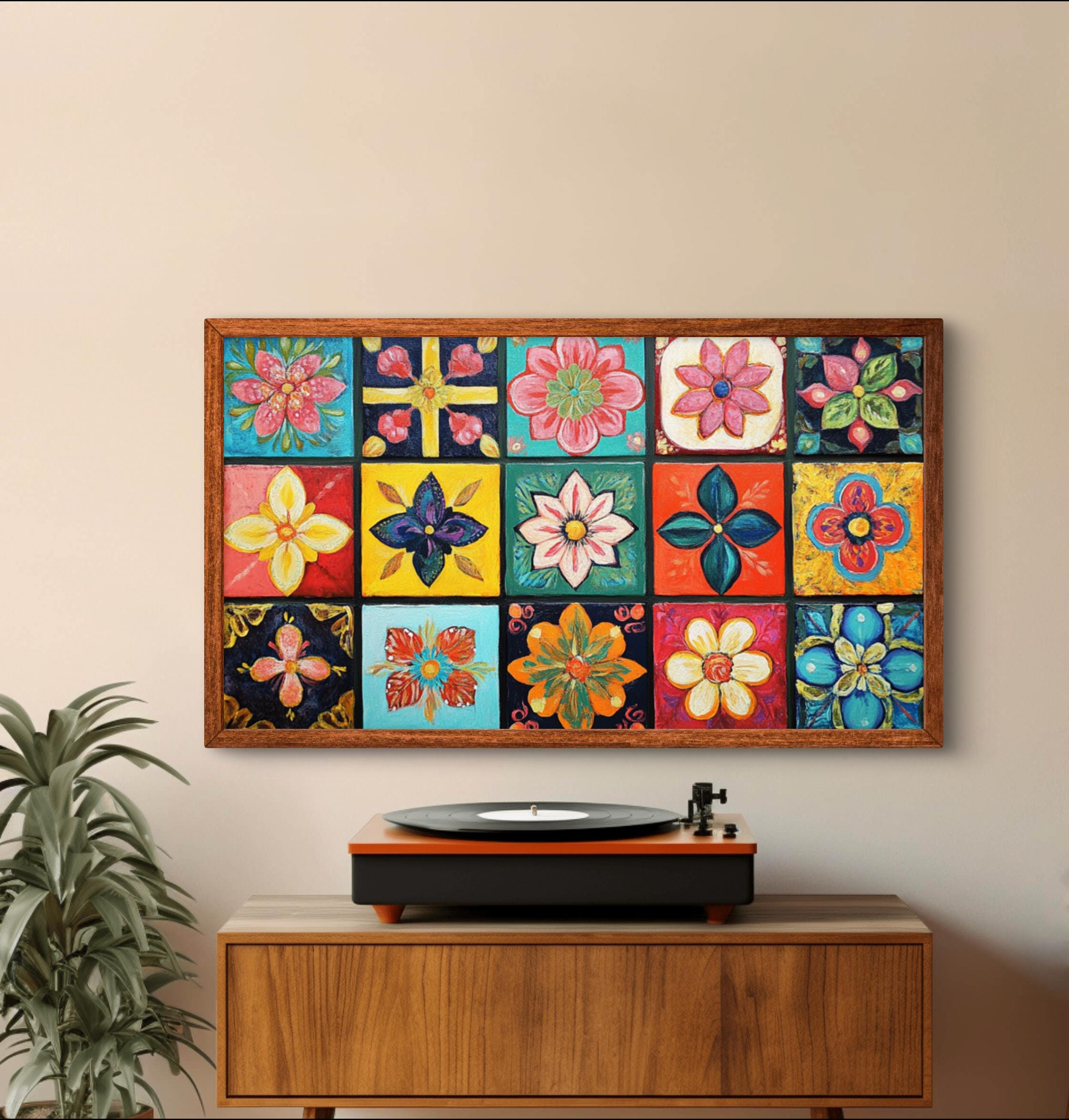 Vintage Ceramic Peranakan Floral Art for Samsung Frame TV Digital ...