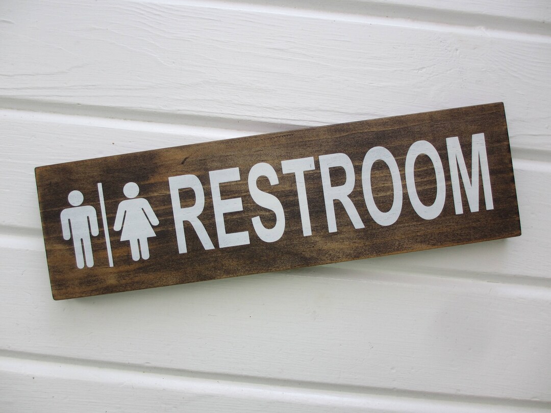 Wood Restroom Sign, Bathroom Sign, Bathroom Decor, Unisex, Bathroom ...