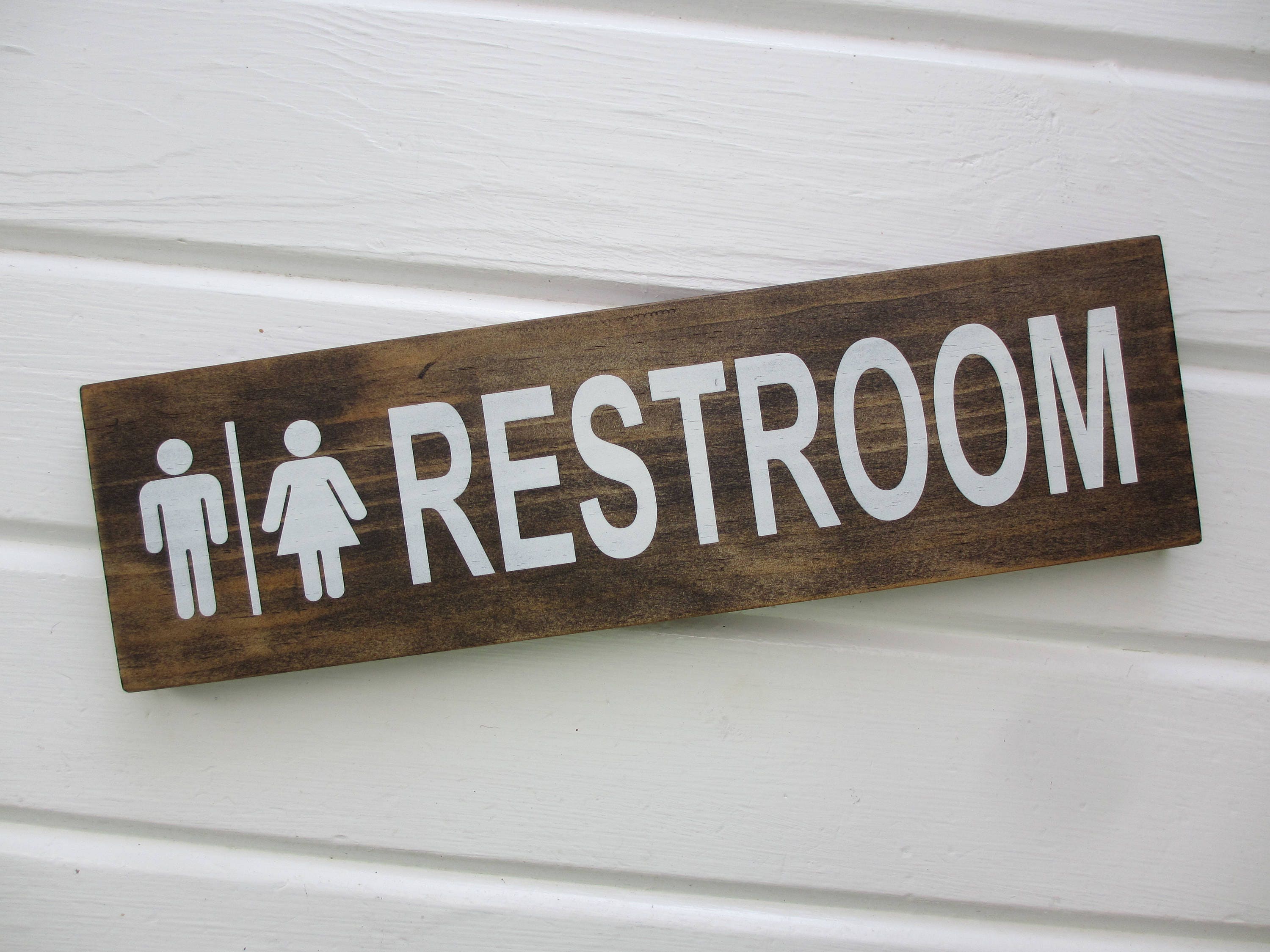 Wood Restroom Sign, Bathroom Sign, Bathroom Decor, Unisex, Bathroom ...