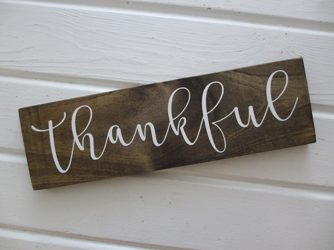 Thankful Wood Sign, Fall Rustic Farmhouse Decor - Etsy
