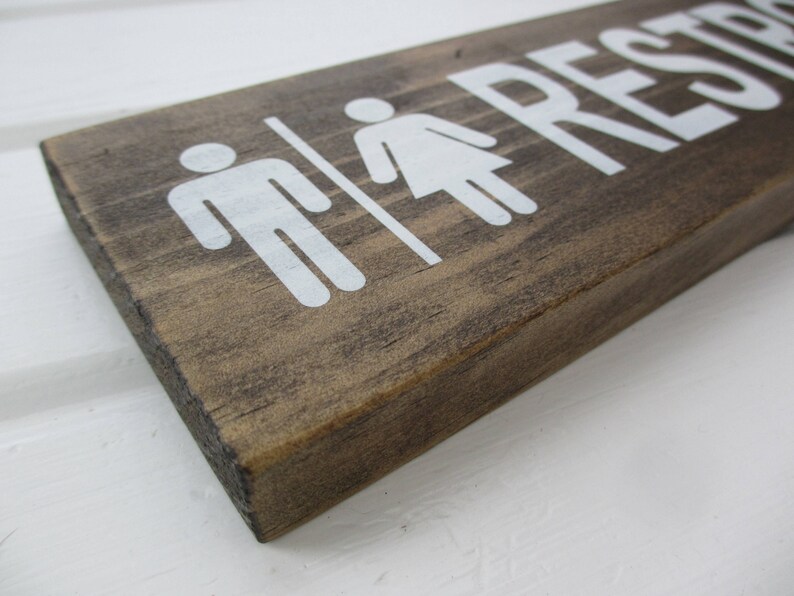 Wood Restroom Sign Bathroom Sign Bathroom Decor Unisex - Etsy
