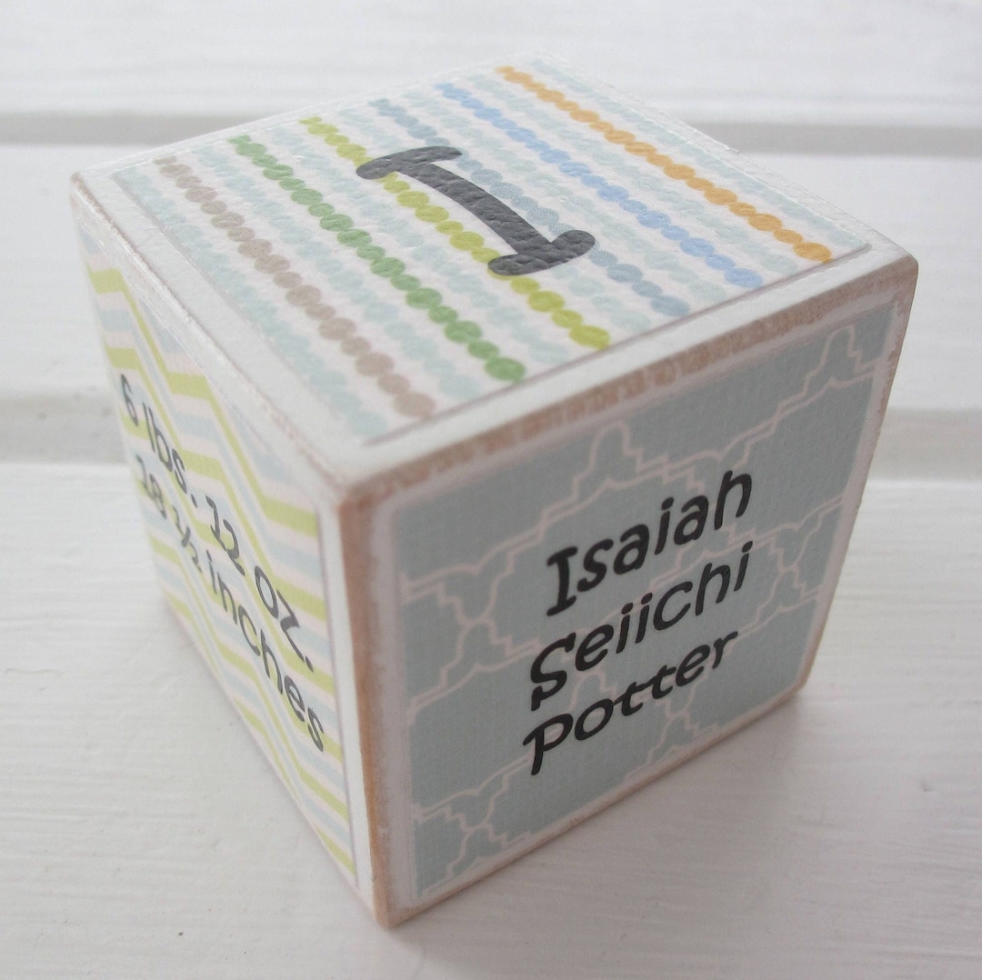 Personalized Baby Block, Birth Announcement Block, Birth Statistics ...