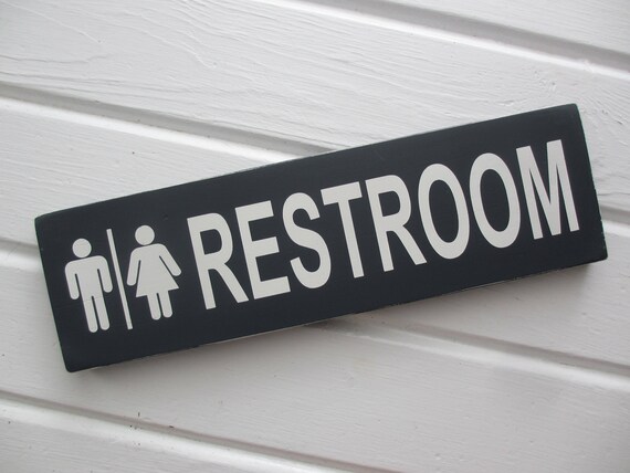 Wood Restroom Sign Unisex Bathroom Sign Bathroom Decor - Etsy