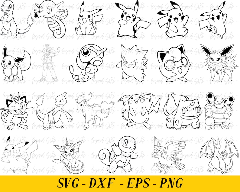 Pokemon Svg Bundle, Pokemon Characters Stickers, Pokemon Svg, Pikachu ...
