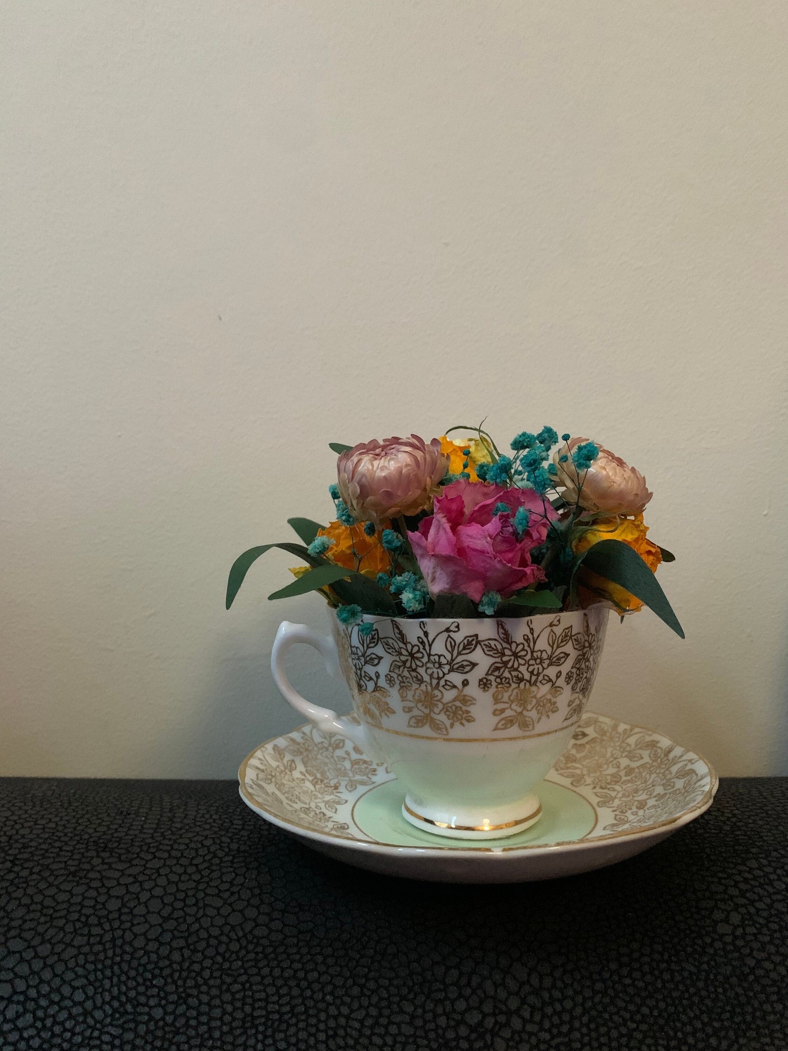 Dried Floral Teacup Arrangement - Etsy