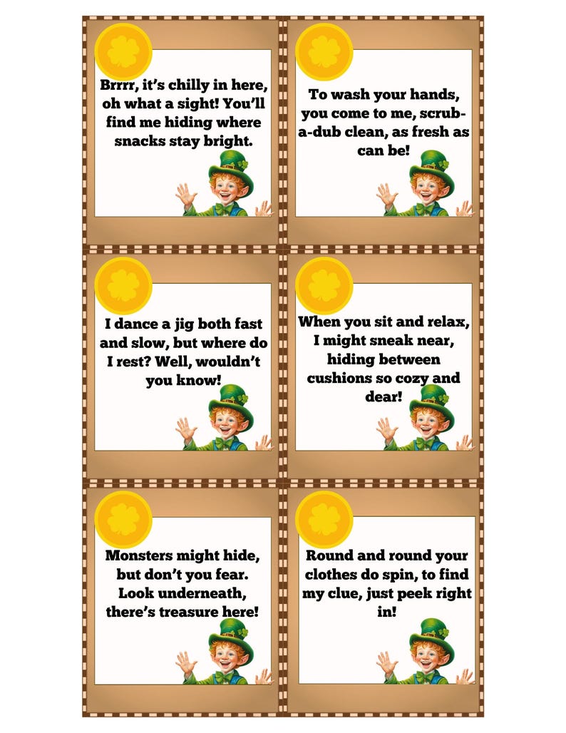 Two Leprechaun Scavenger Hunts - INSTANT DOWNLOAD, Female Leprechaun ...