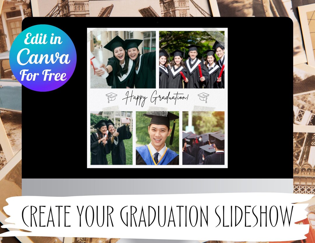 Graduation Video Slideshow, Canva Template, Kindergarten, Grade School ...