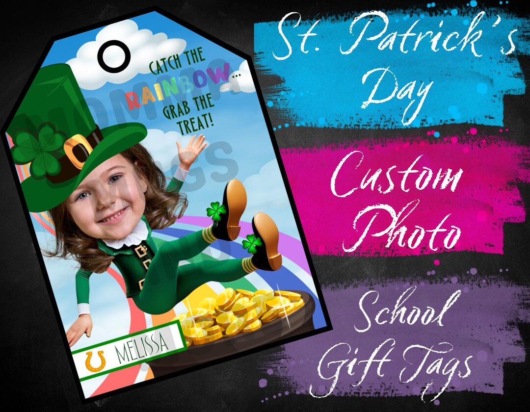 St. Patricks Day Custom Student Photo Gift Tags, School Gift, to ...