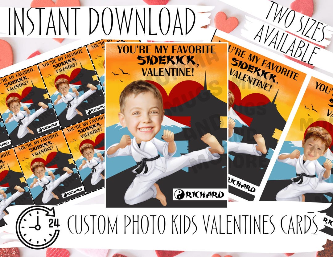 Karate Kid Custom Kids Photo Valentines Day Card, Valentines Card ...
