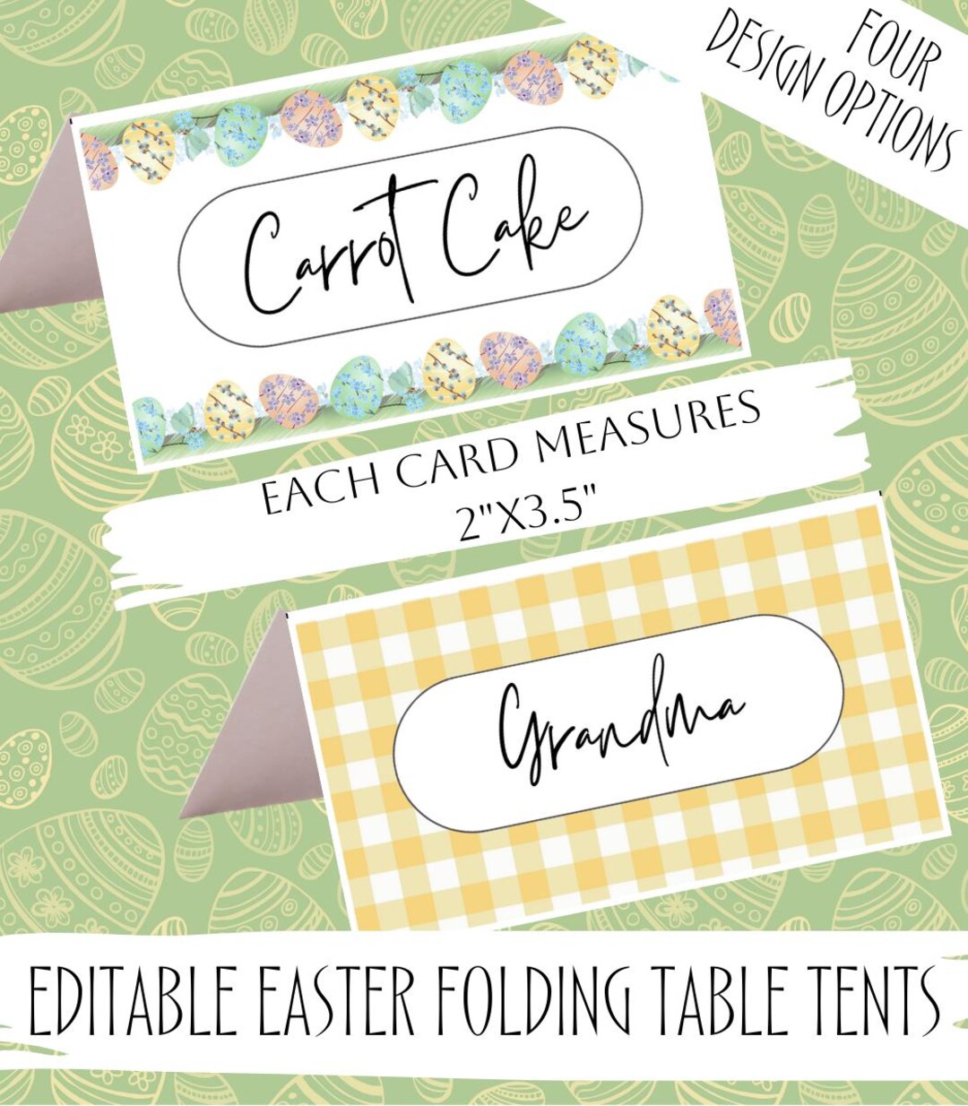4 Easter Table Tent Designs - INSTANT DOWNLOAD, Place Cards, Printable ...