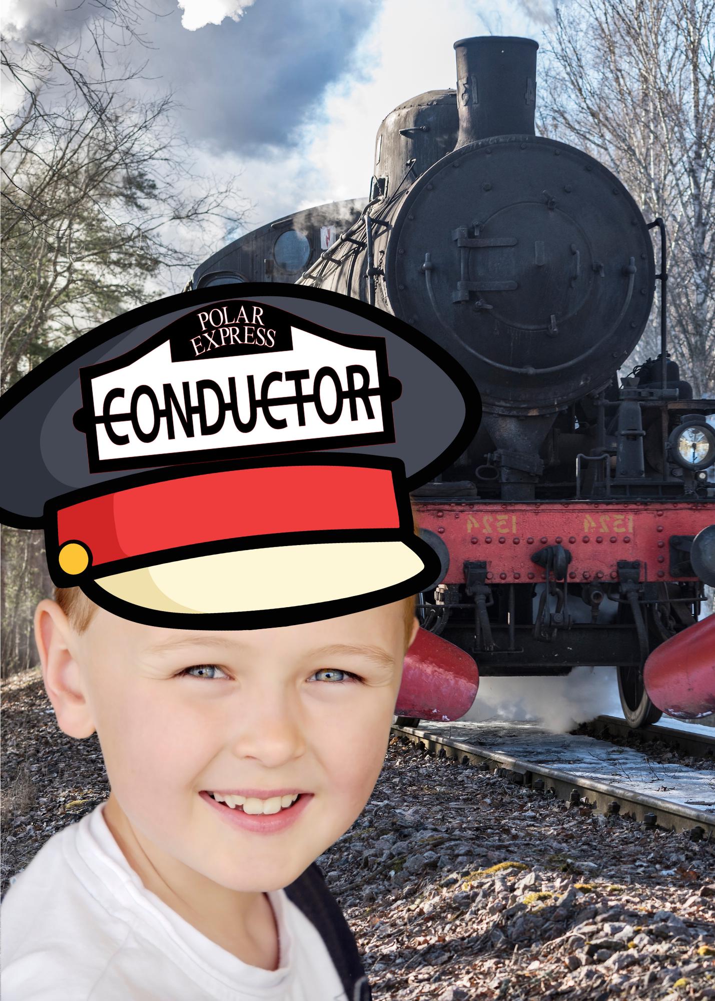 Polar Express Conductor Hat SIGN, Printable Party Decor (digital ...