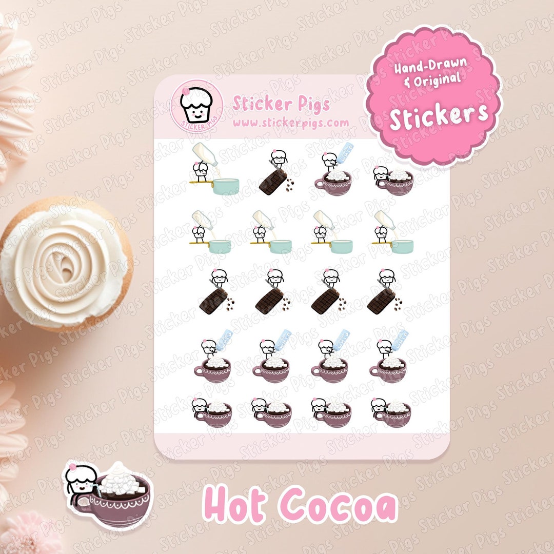 Hot Chocolate Stickers | Matte Vinyl Journal / Planner Stickers - Hot ...