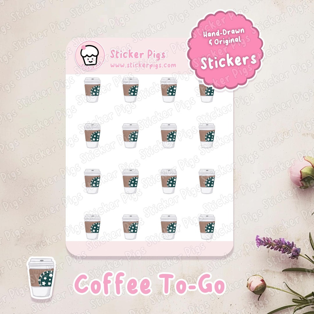 Coffee To-go Stickers | Matte Vinyl Planner & Journal Stickers -coffee ...